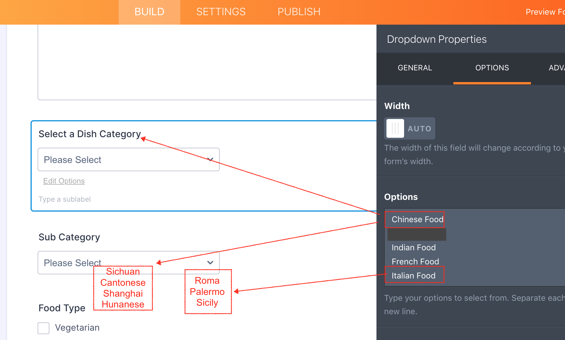 Can Jotform handle cascading dropdown list Can Jotform handle cascading dropdown list